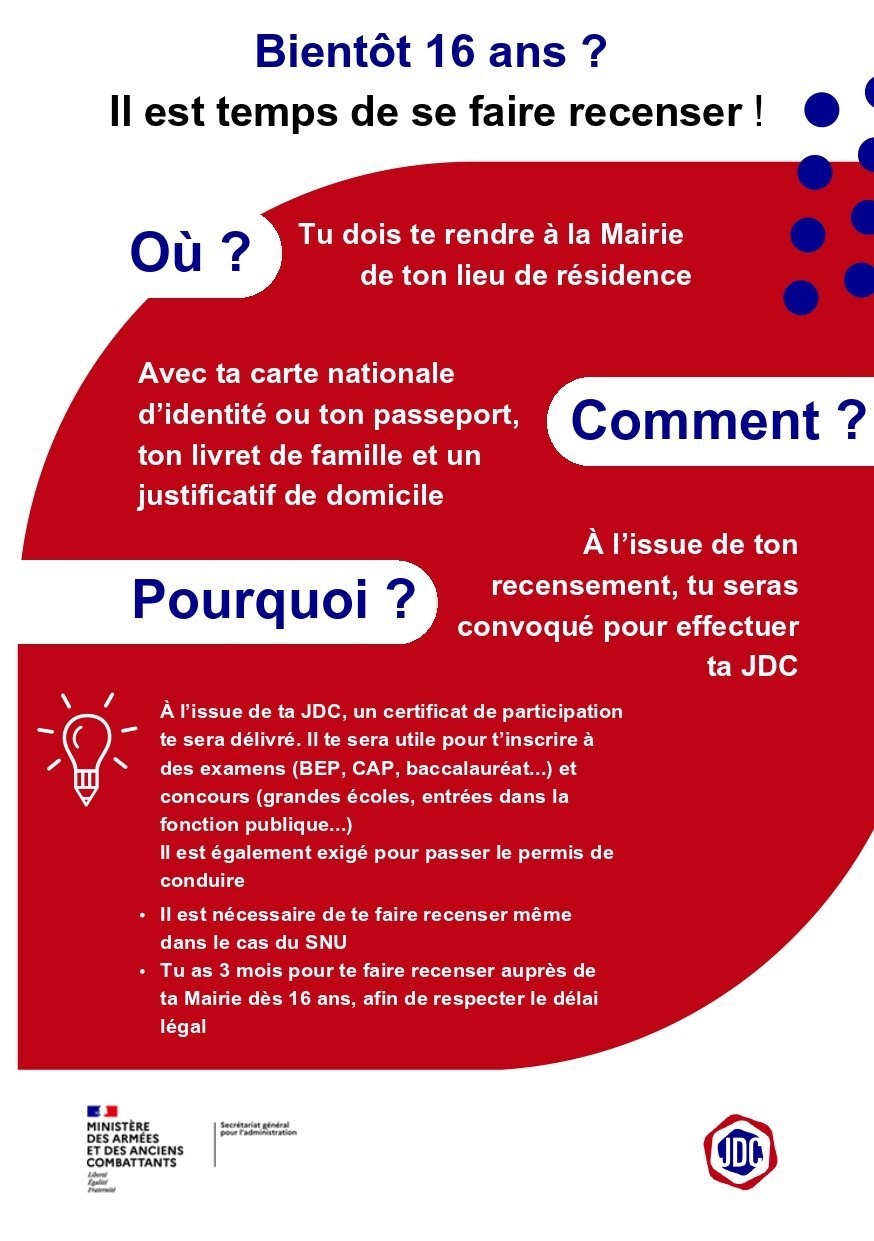Vous avez bientôt 16 ans ! Pensez au recencement. - Puylaroque